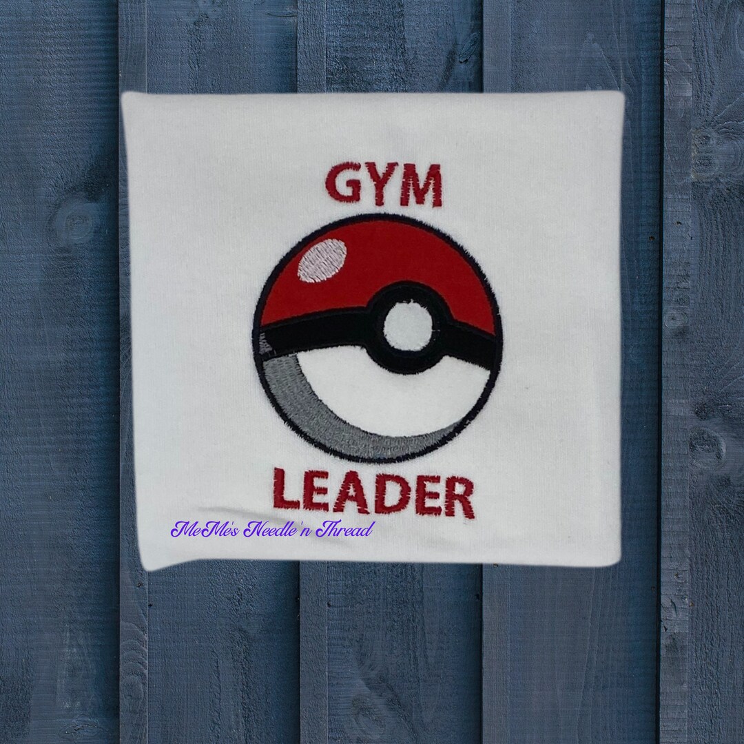 Pokemon Ball Gym Leader Embroidered T-shirt, Boy or Girl, Video Game ...