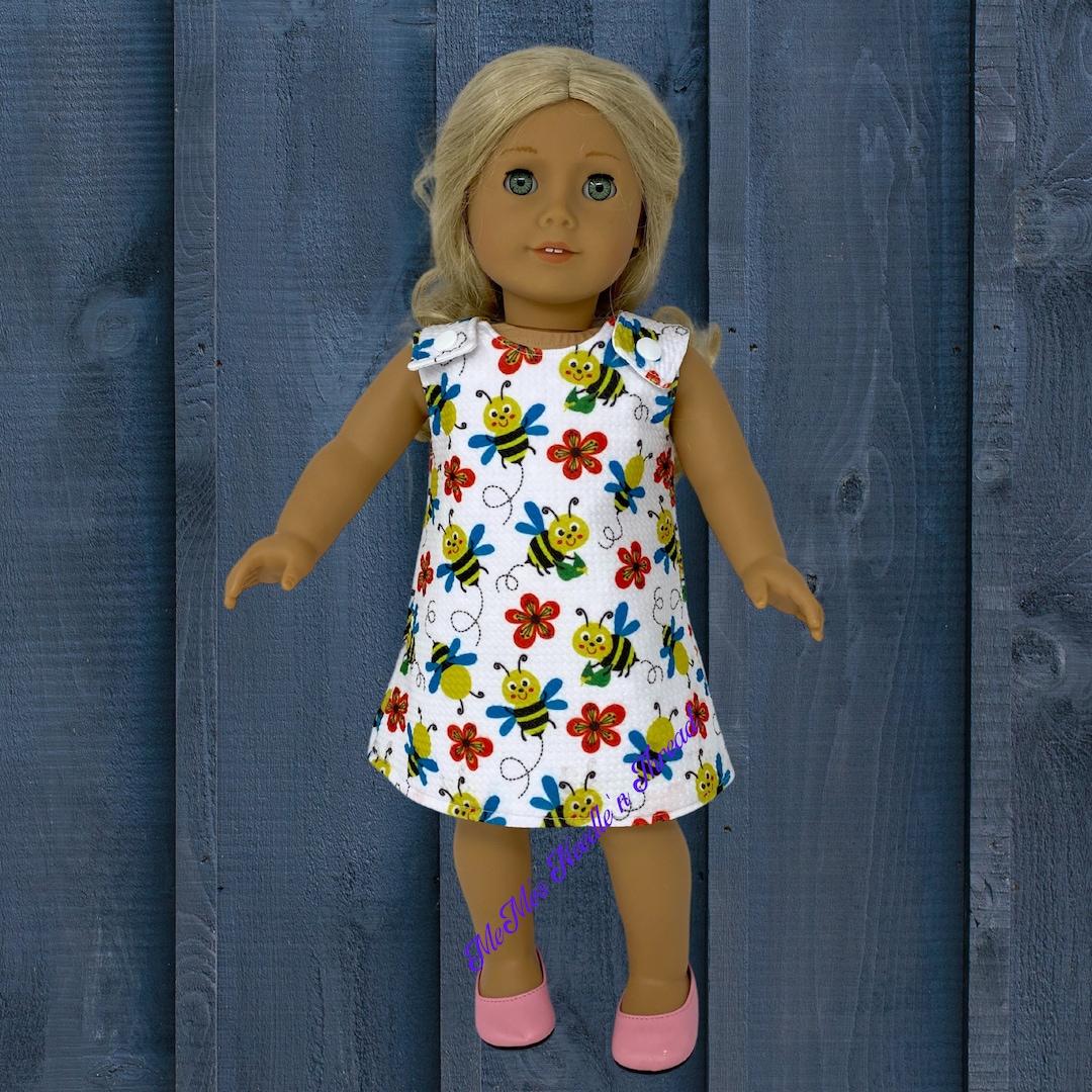 Handmade 18" Doll A Line Dress, Doll Clothing, Doll Garments, Snap ...