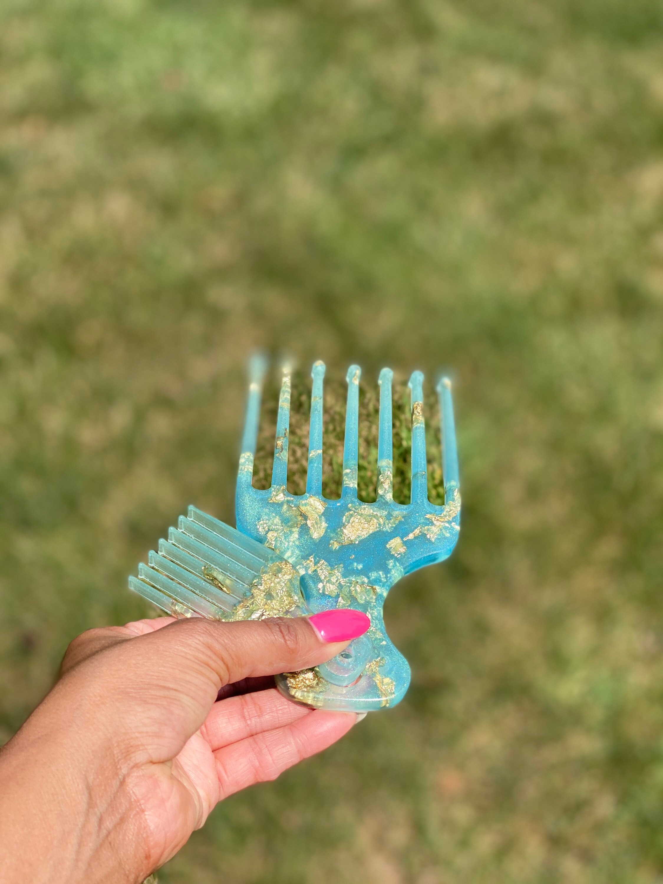 Afro hair pick Natural hair pick Afro pick Resin hair | Etsy