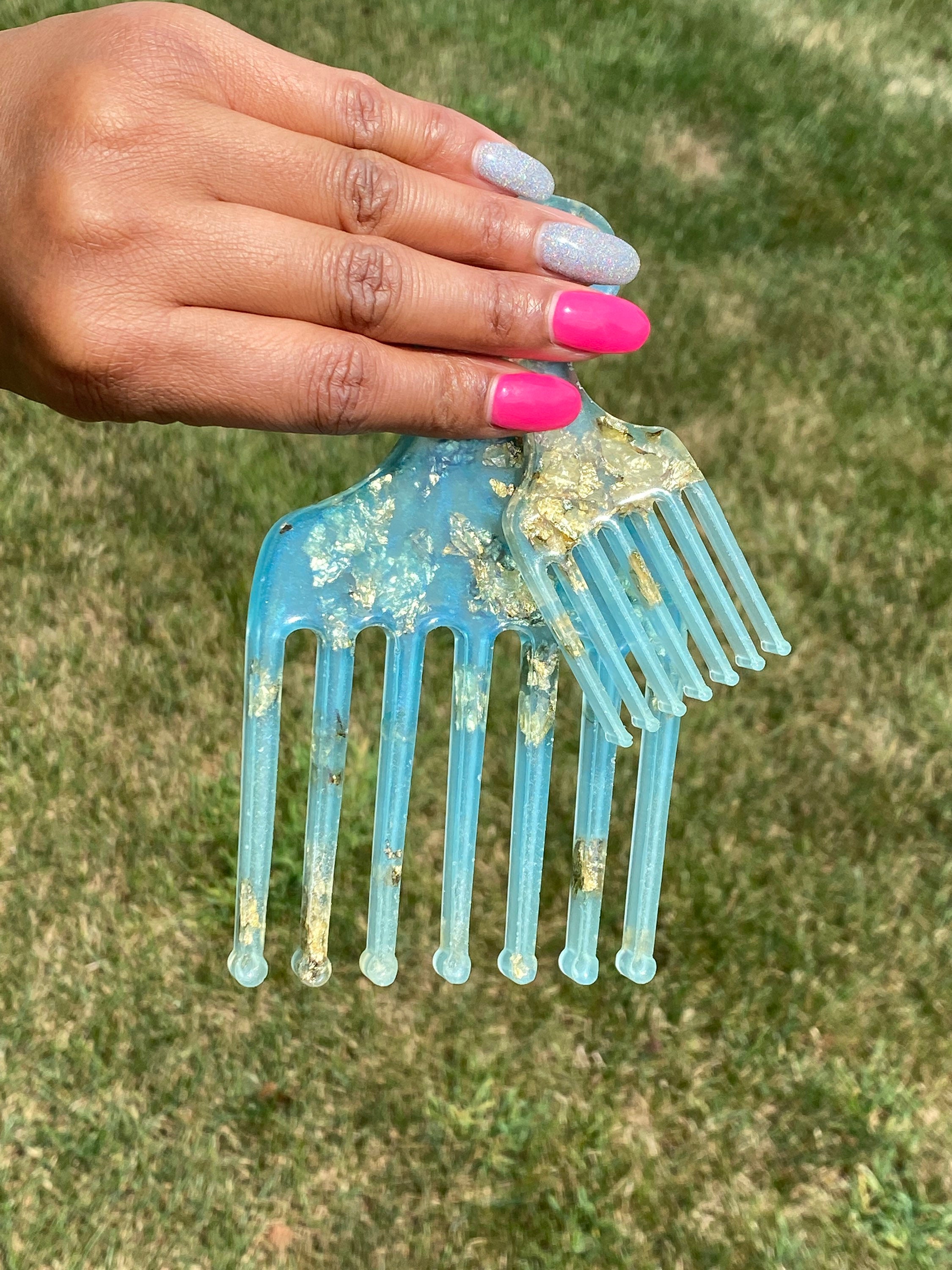 Afro hair pick Natural hair pick Afro pick Resin hair | Etsy