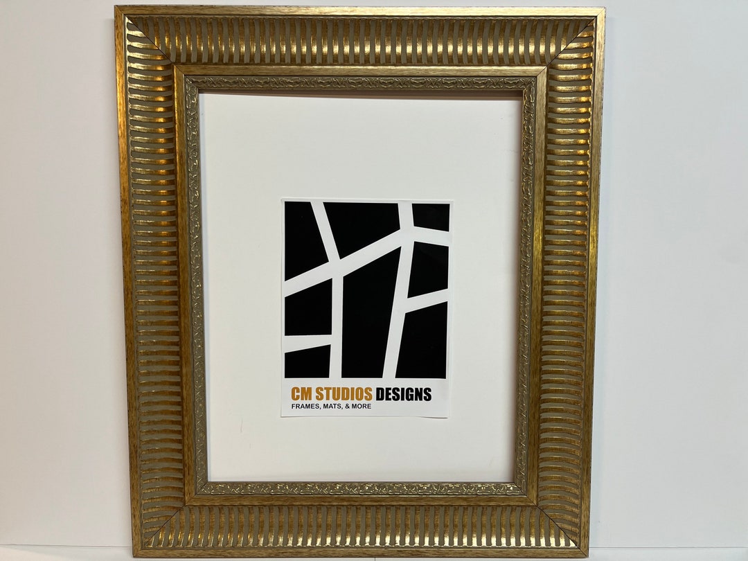 Gold Ribbed Wood Frame | Natural Wood Frame, Vintage Wooden Frame, Art ...