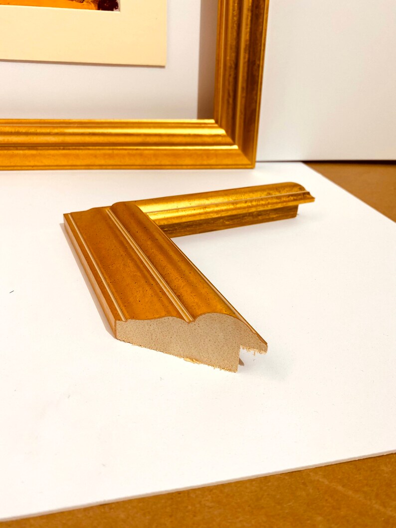 Custom Classic Style Bright Gold Frame Picture Frame Art | Etsy