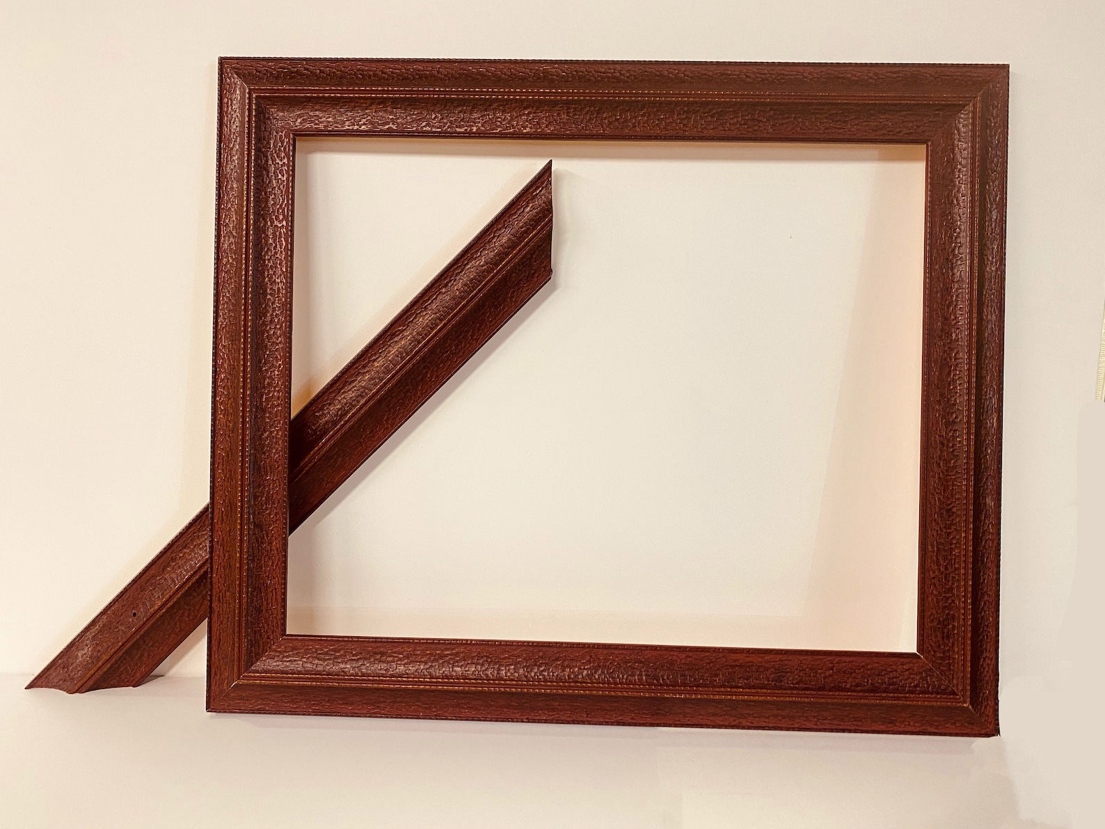 Custom Mahogany Leather Look Wood Picture Frame Solid Art - Etsy