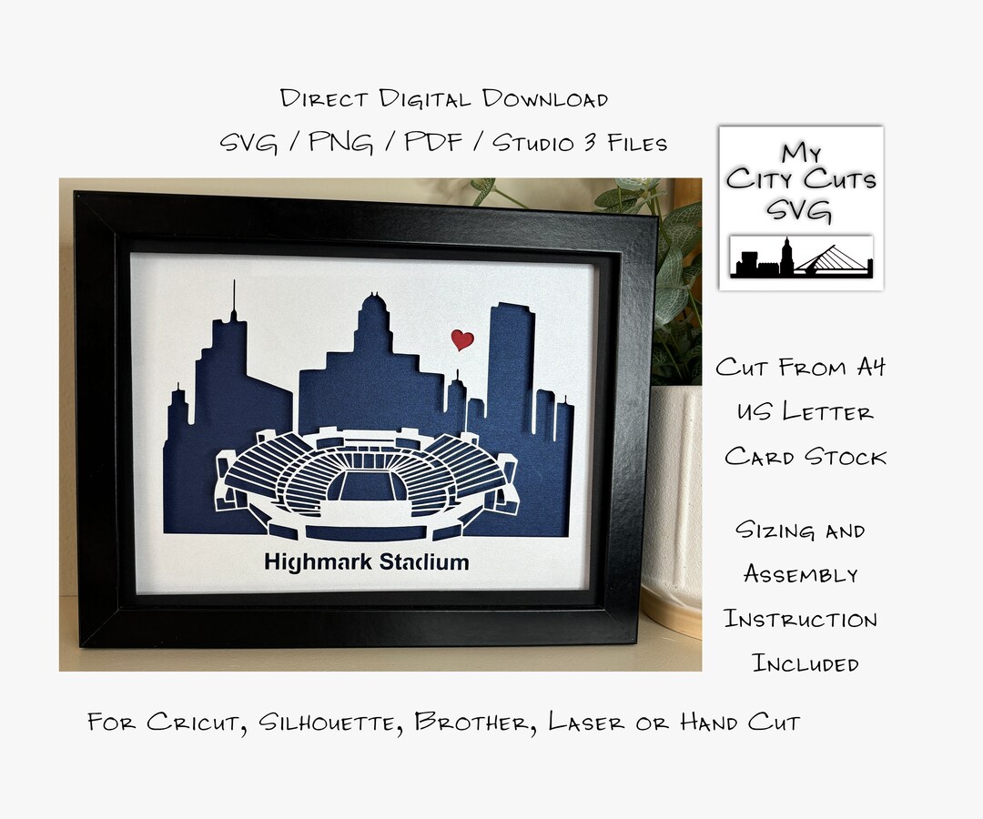 Highmark Stadium Buffalo New York Shadow Box SVG PNG Cricut Silhouette ...