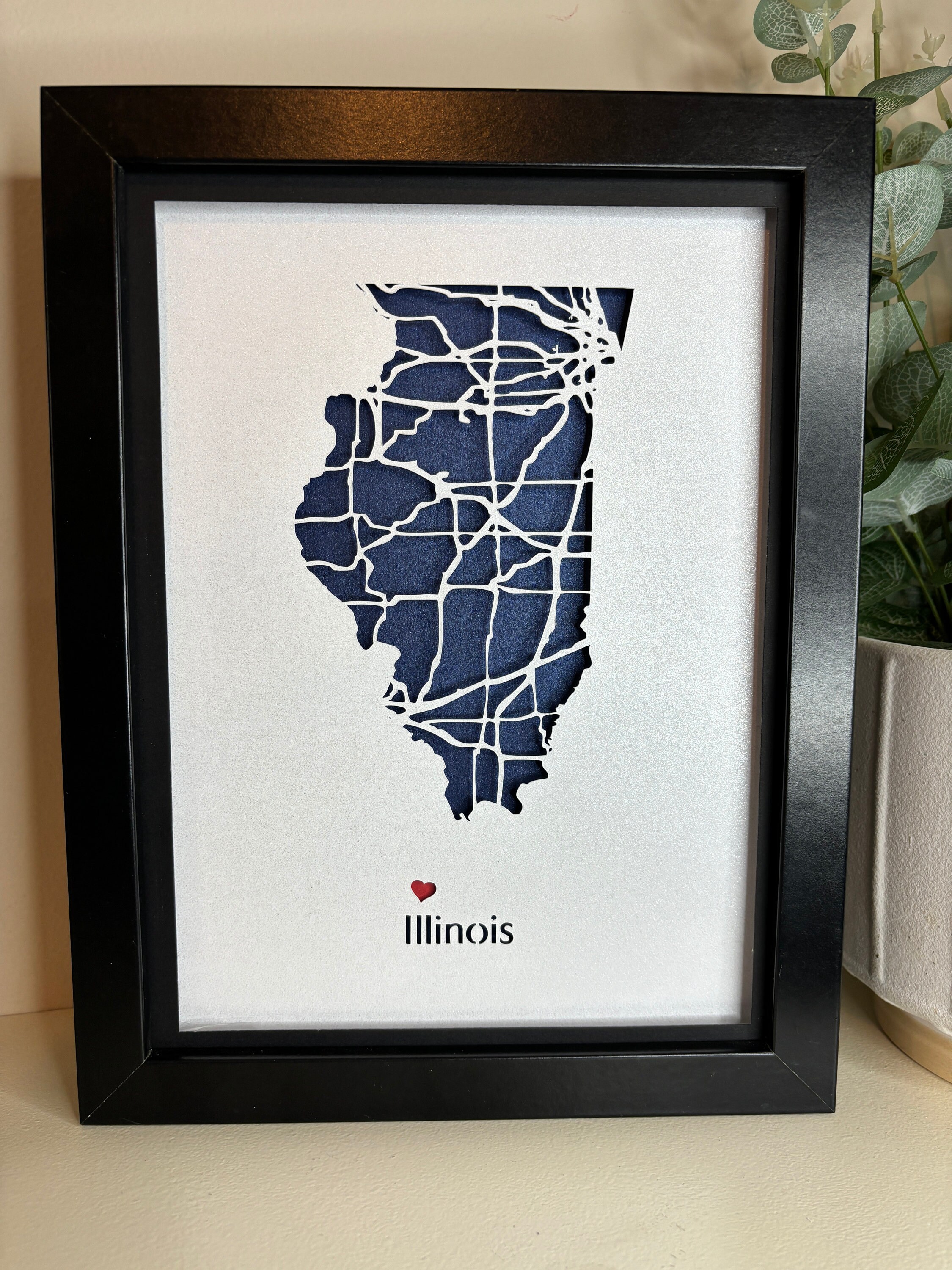 Illinois State Map Shadow Box SVG Cut Files for Cricut, Brother, Laser ...