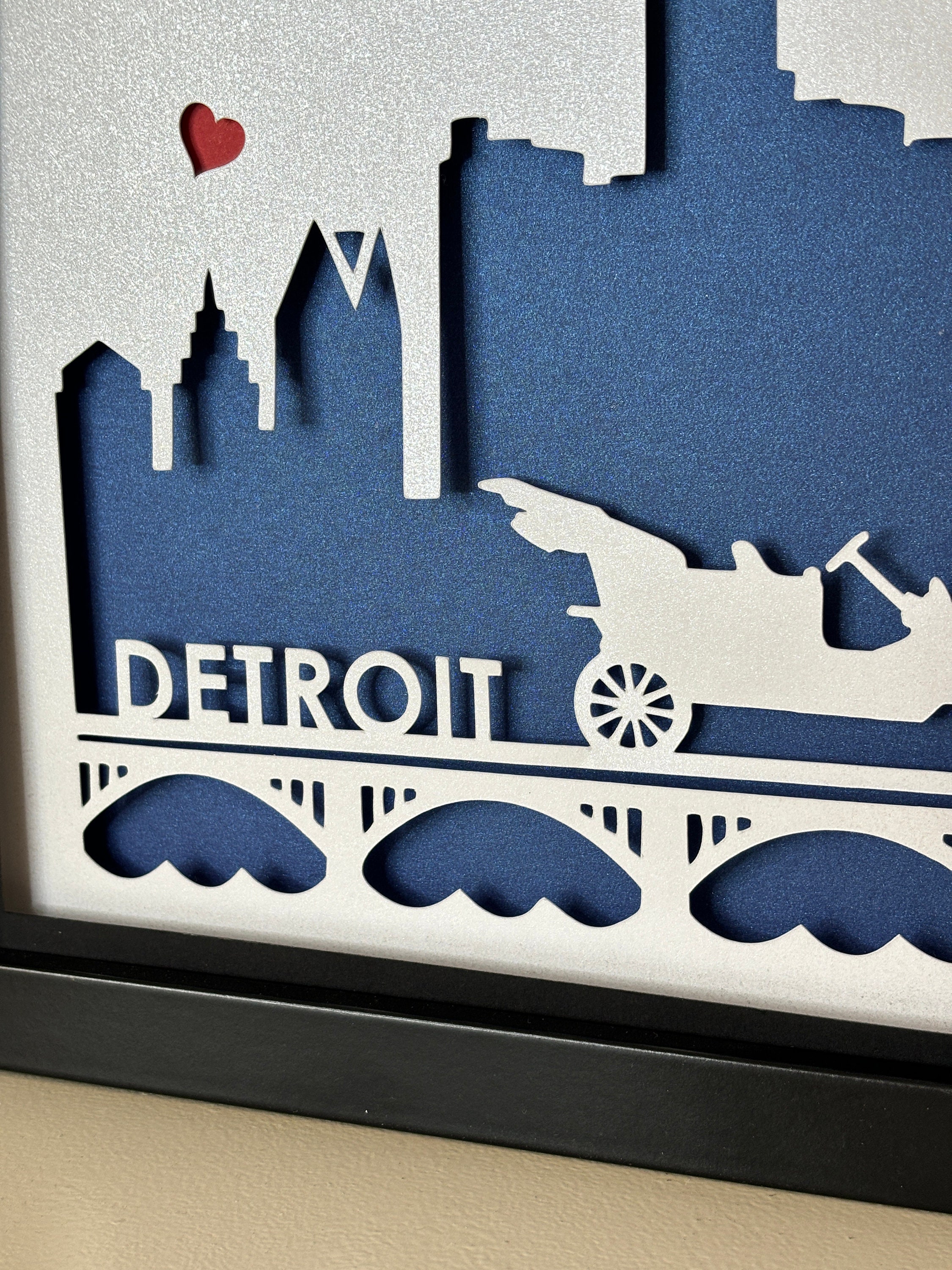 Detroit Skyline Shadow Box SVG, 3D Layered Paper Cut File (digital ...