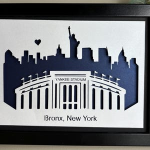 Paper Cut Shadow Box 3D Lightbox SVG PNG Yankee Stadium Baseball ...