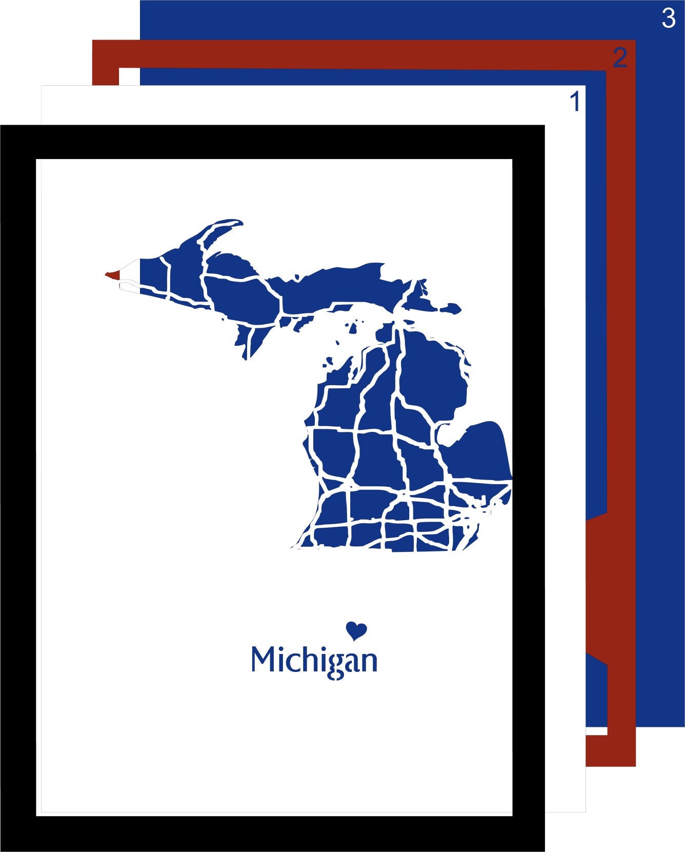Michigan State Map Shadow Box SVG Cut Files for Cricut, Brother, Laser ...