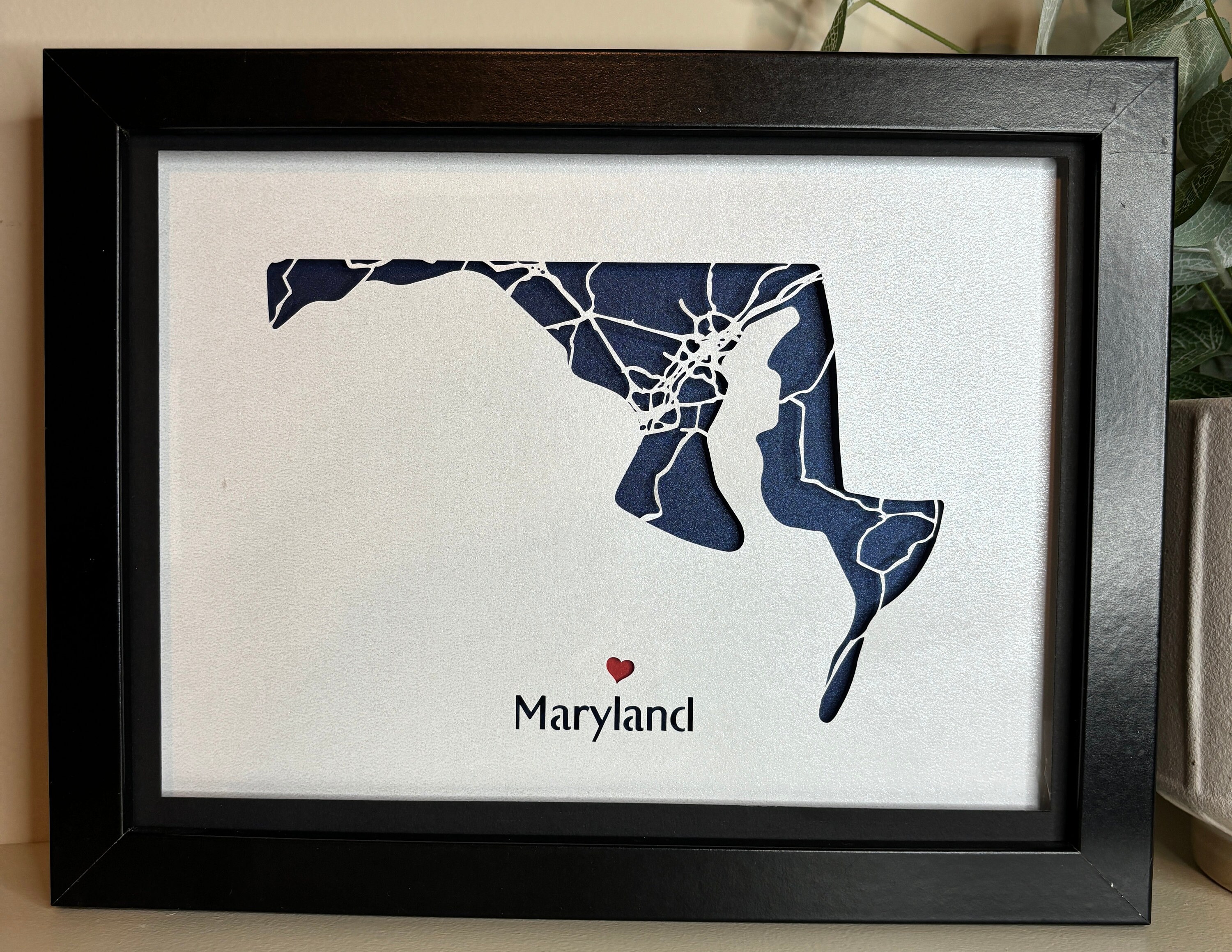 Maryland State Map Shadow Box SVG Cut Files for Cricut, Brother, Laser ...