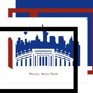 Paper Cut Shadow Box 3D Lightbox SVG PNG Yankee Stadium Baseball ...