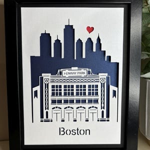 Paper Cut Shadow Box 3D Lightbox SVG PNG Fenway Park Baseball Stadium ...