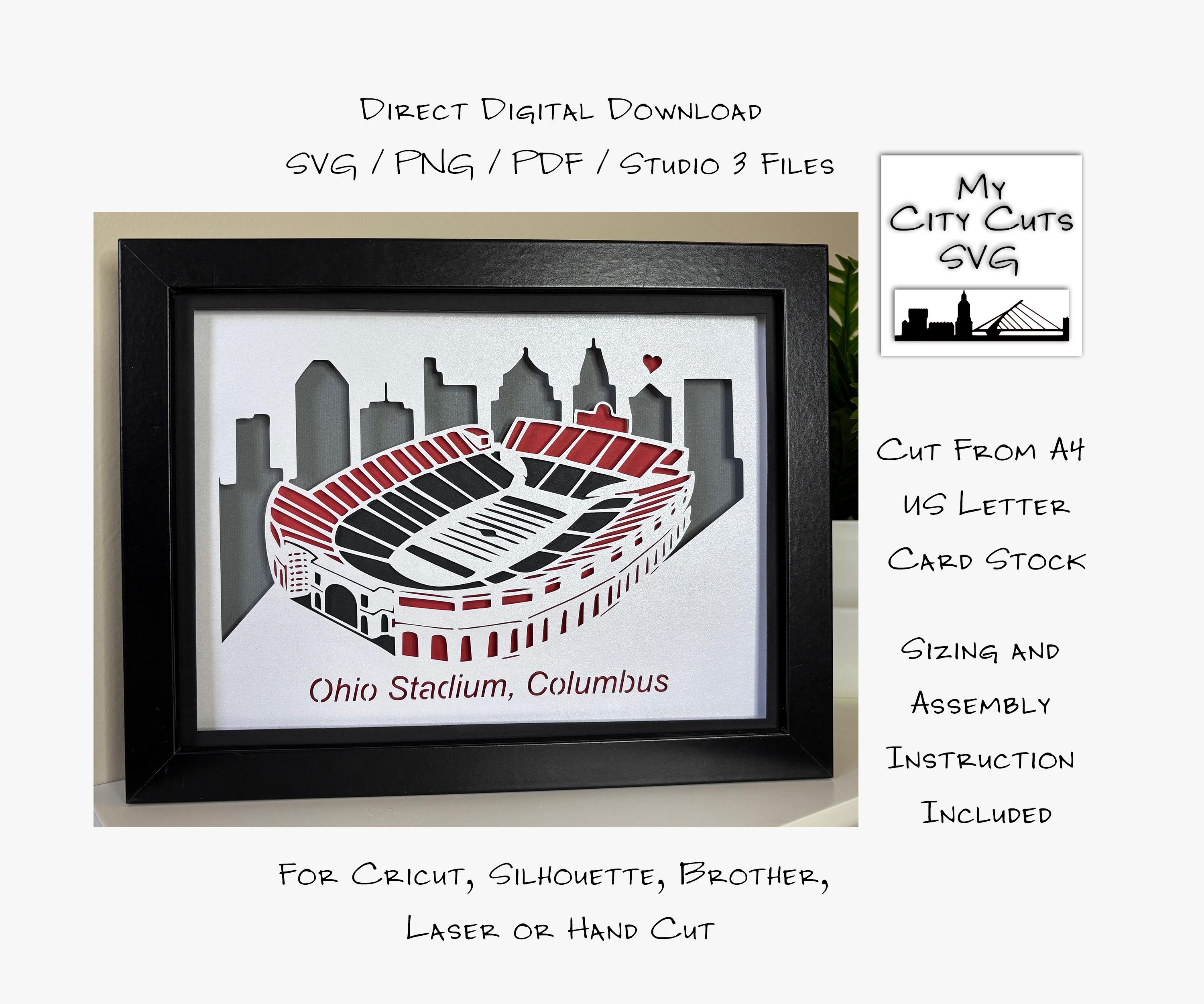 Ohio State Stadium Columbus Ohio Shadow Box SVG PNG Cricut Silhouette ...