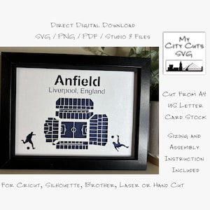 Paper Cut Shadow Box 3D Lightbox SVG PNG Paper Cut Anfield Soccer ...