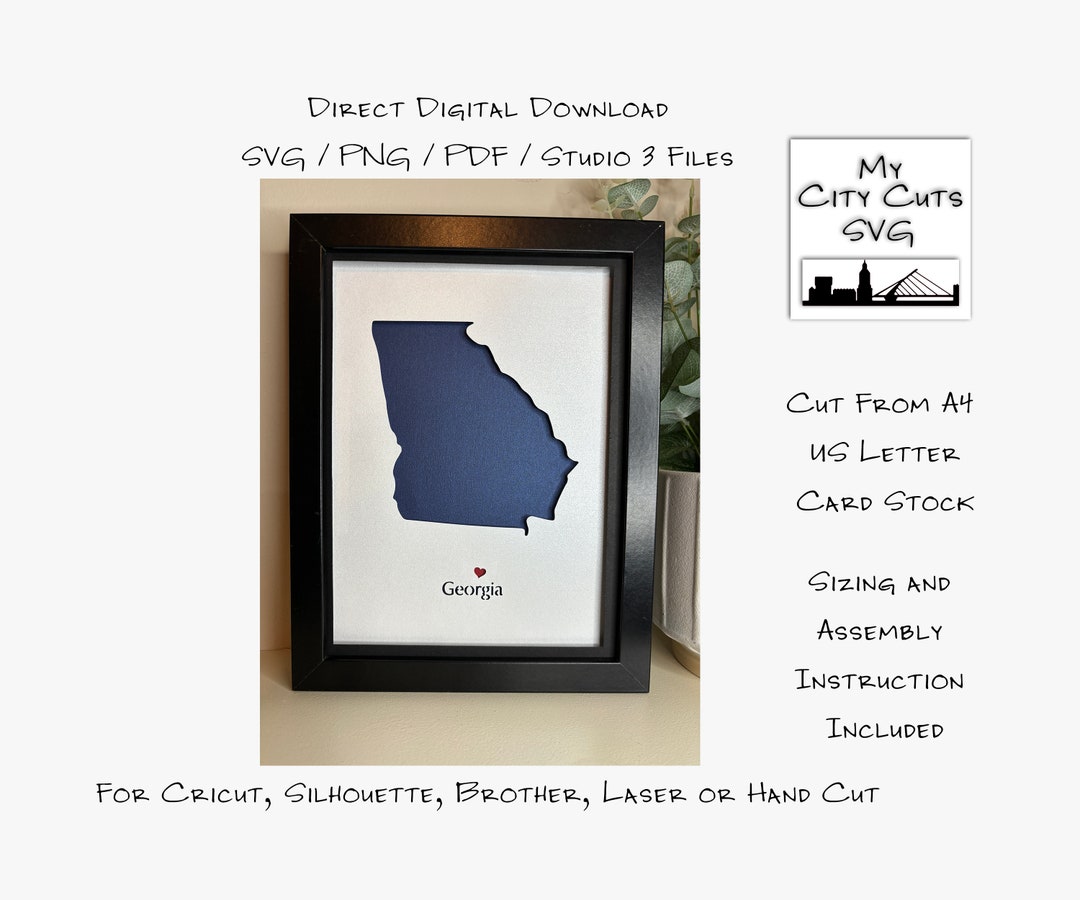 Georgia State Shadow Box SVG Cut Files for Cricut, Brother, Laser or ...