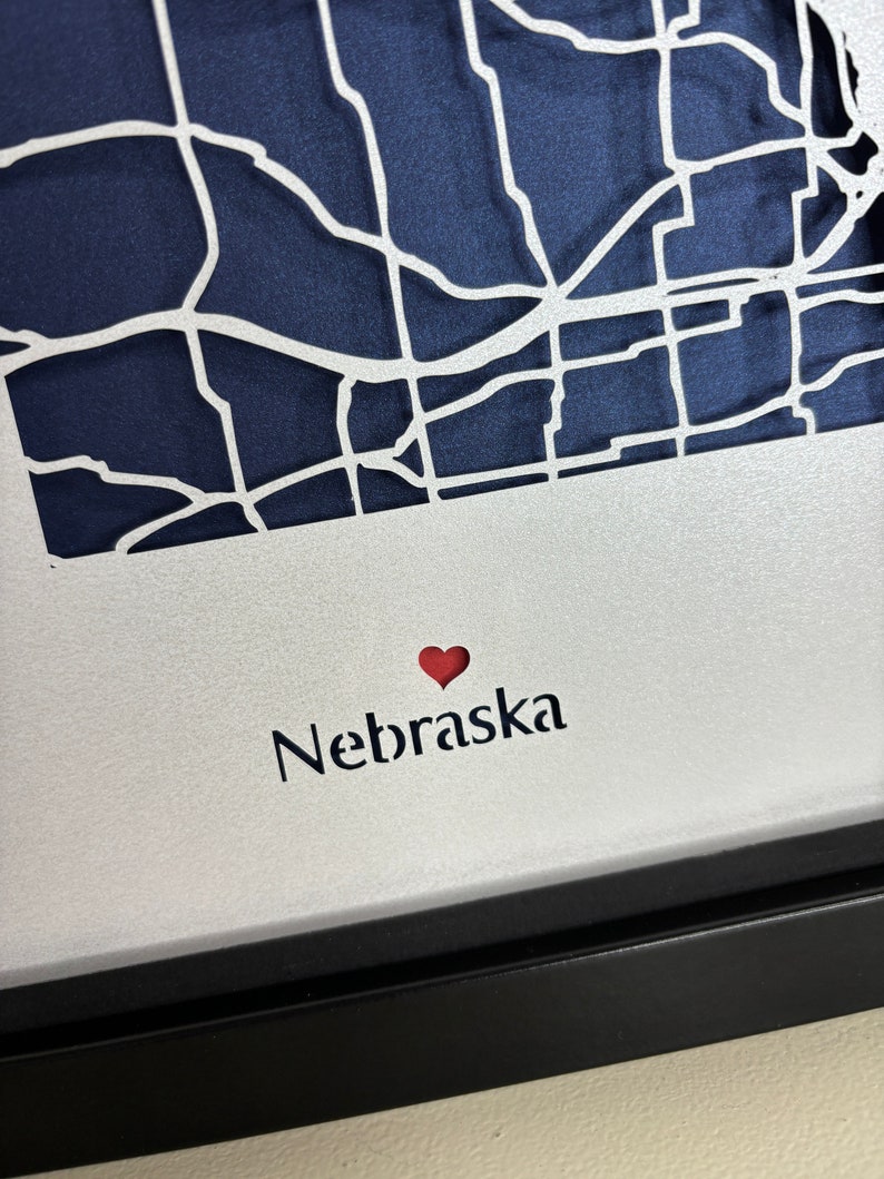 Nebraska State Map Paper Cut Shadow Box SVG, Lightbox Template (digital ...
