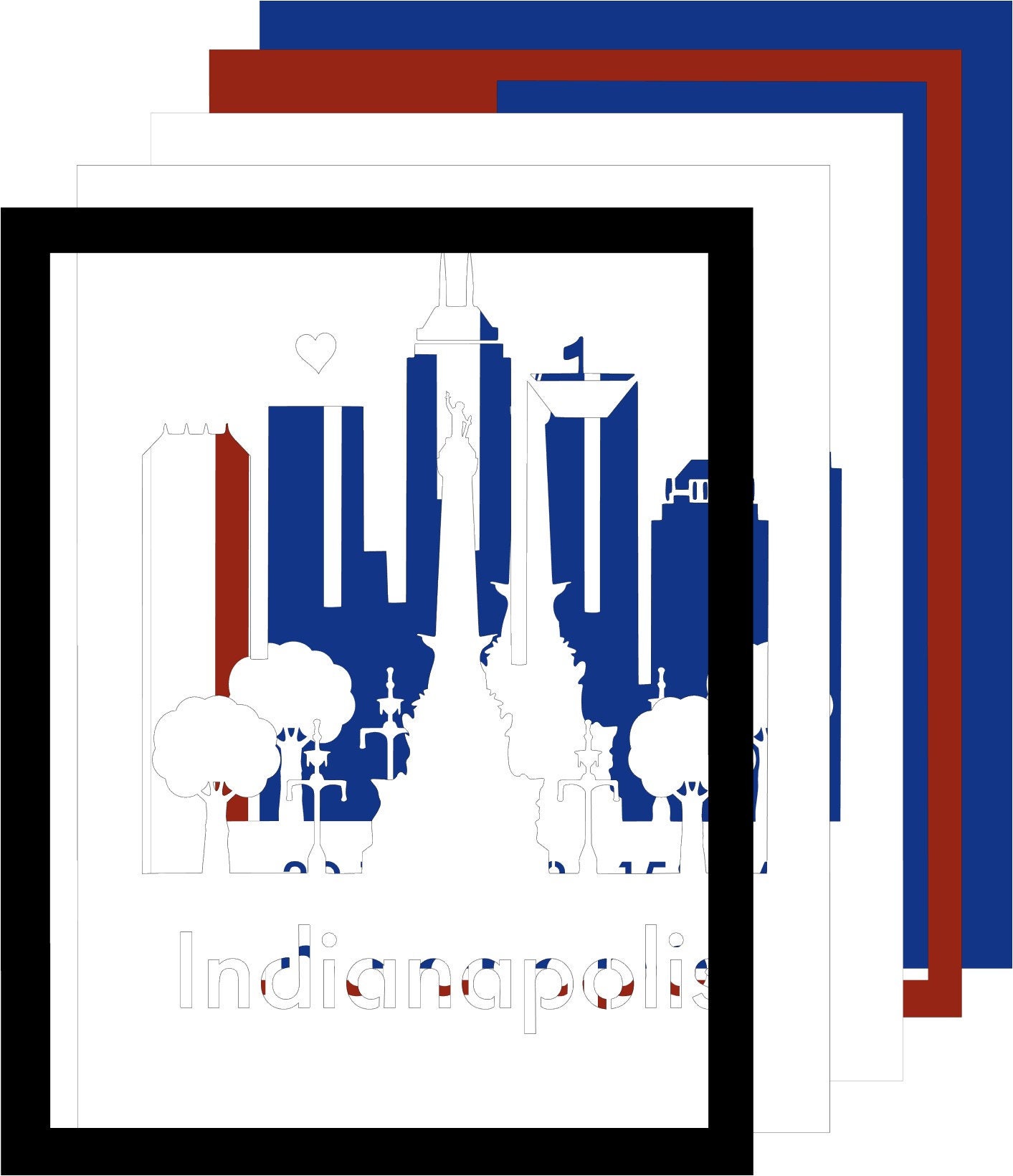 Indianapolis City Skyline Shadow Box SVG Cut Files for Cricut - Etsy