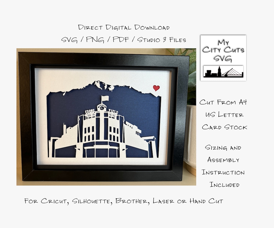 Coors Field Baseball Stadium Colorado Denver Shadow Box SVG Cut Files ...