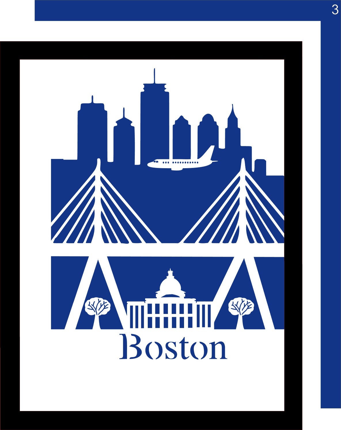 Boston City Skyline Paper Cut Shadow Box SVG, Cricut, Silhouette ...