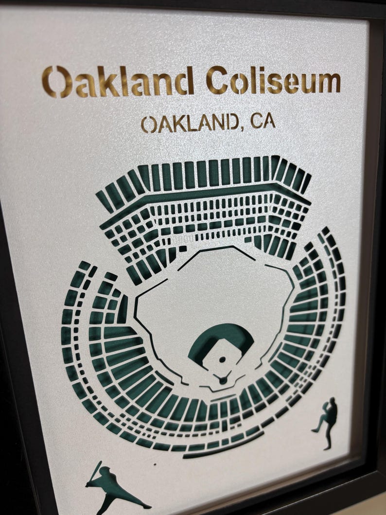 Oakland Coliseum Paper Cut Lightbox SVG, Cricut Silhouette (digital ...