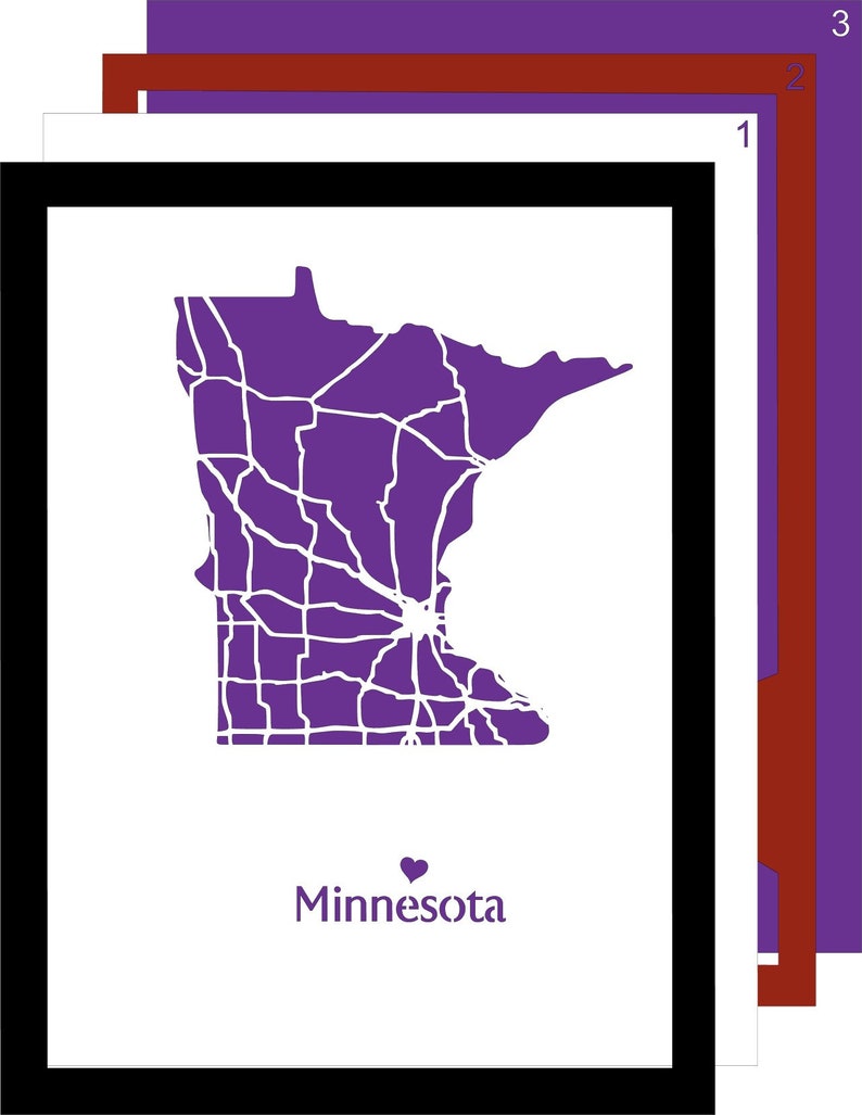 Minnesota State Map Paper Cut Shadow Box SVG (digital Download) - Etsy