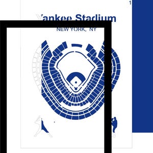 Paper Cut Shadow Box 3D Lightbox SVG PNG Yankee Baseball Stadium Bronx ...