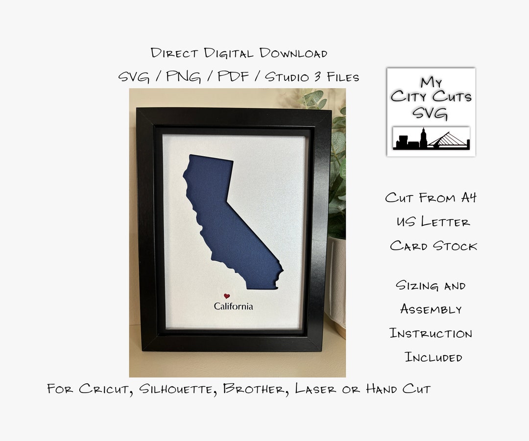 California State Shadow Box SVG Cut Files for Cricut City - Etsy