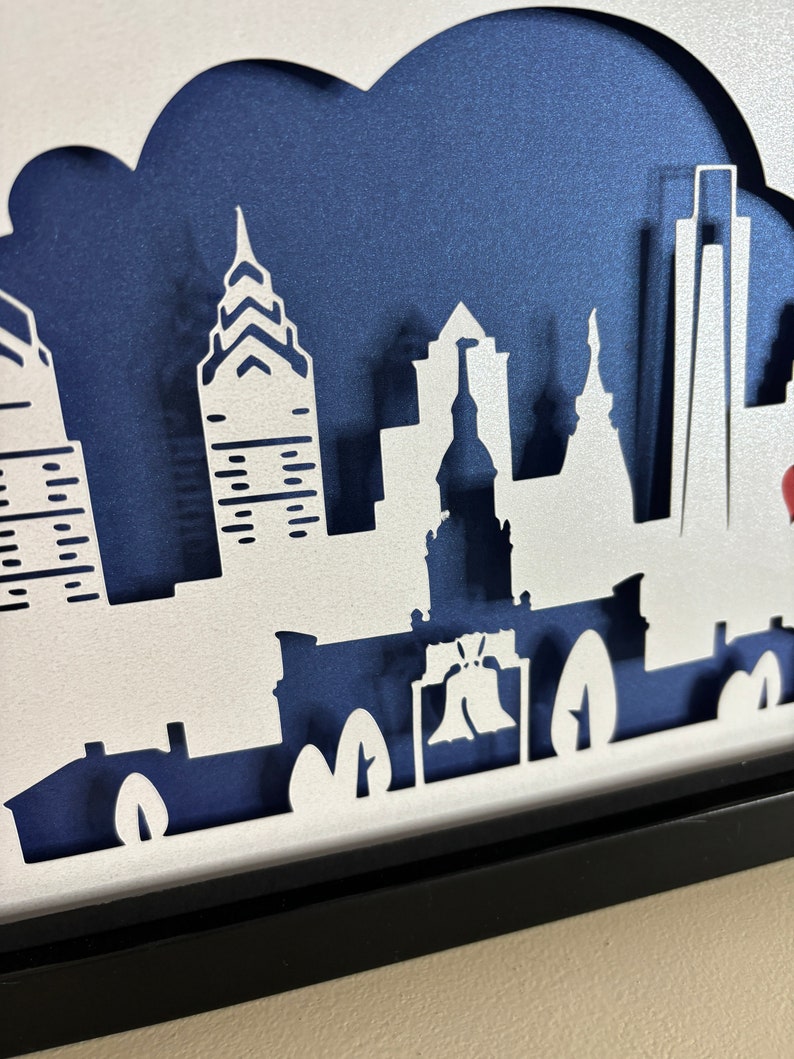 Philadelphia Skyline Shadow Box SVG, Paper Cut Lightbox (digital ...