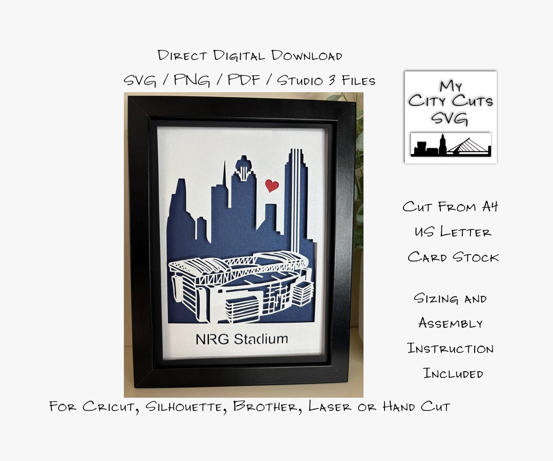NRG Stadium Houston Texas Shadow Box SVG Cut Files for Cricut, Brother ...