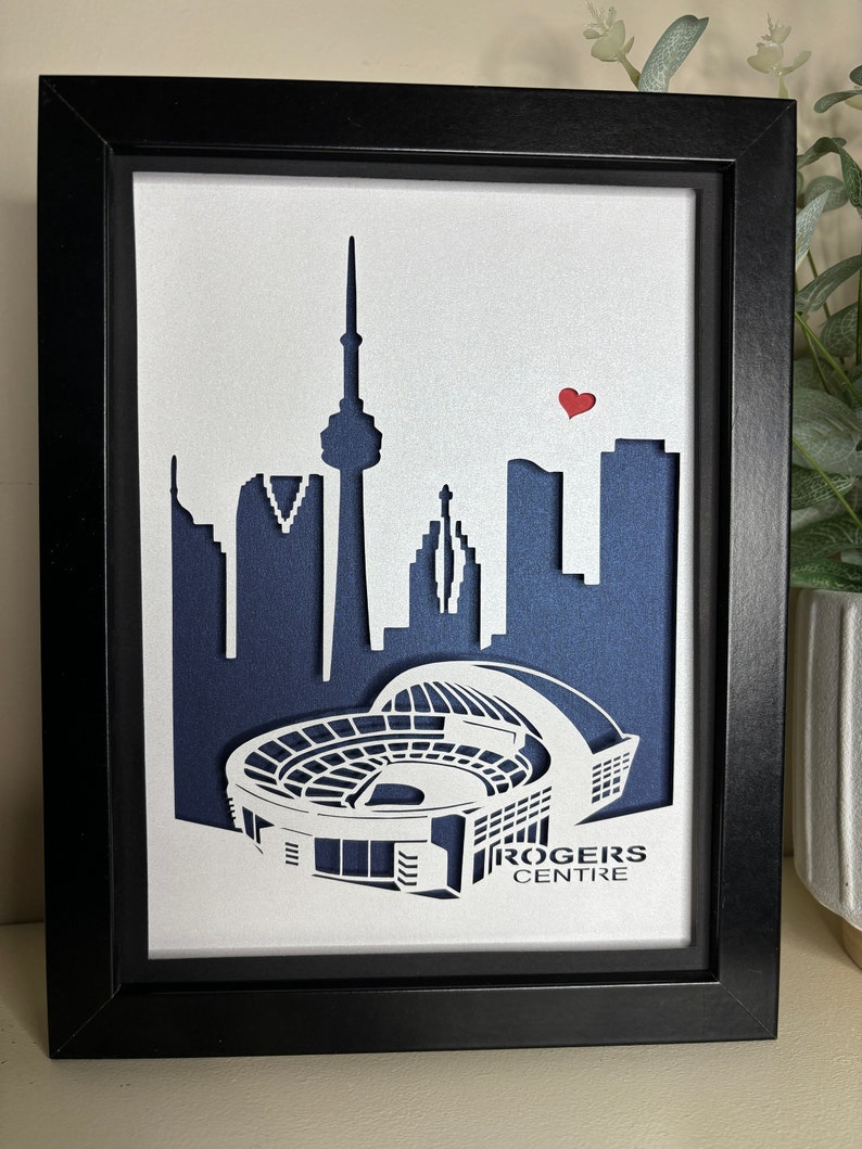 Rogers Centre 3D Paper Cut Lightbox SVG, Toronto Skyline (digital ...