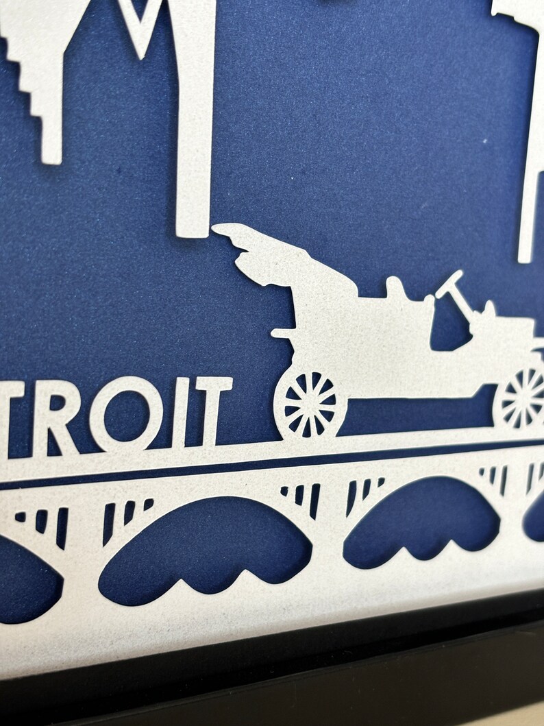 Detroit Skyline Shadow Box SVG, 3D Layered Paper Cut File (digital ...