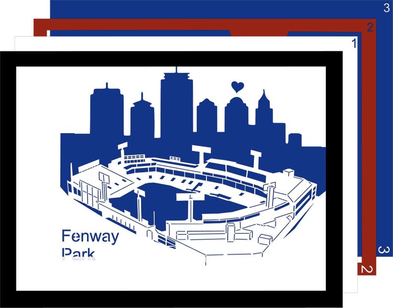 Fenway Park Shadow Box SVG, Boston Baseball Stadium (digital Download ...