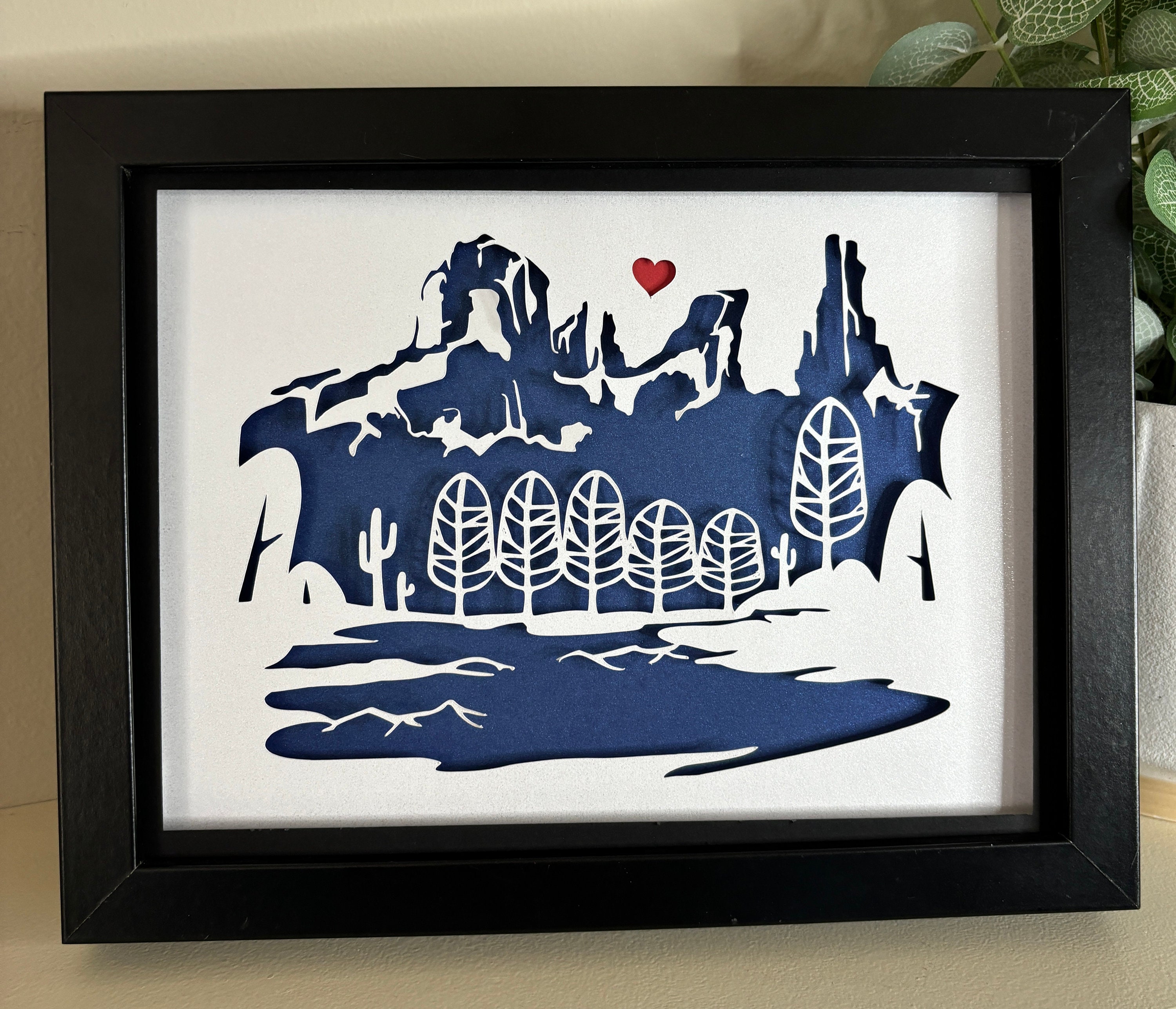 Sedona Arizona City Skyline Shadow Box SVG Cut Files for - Etsy