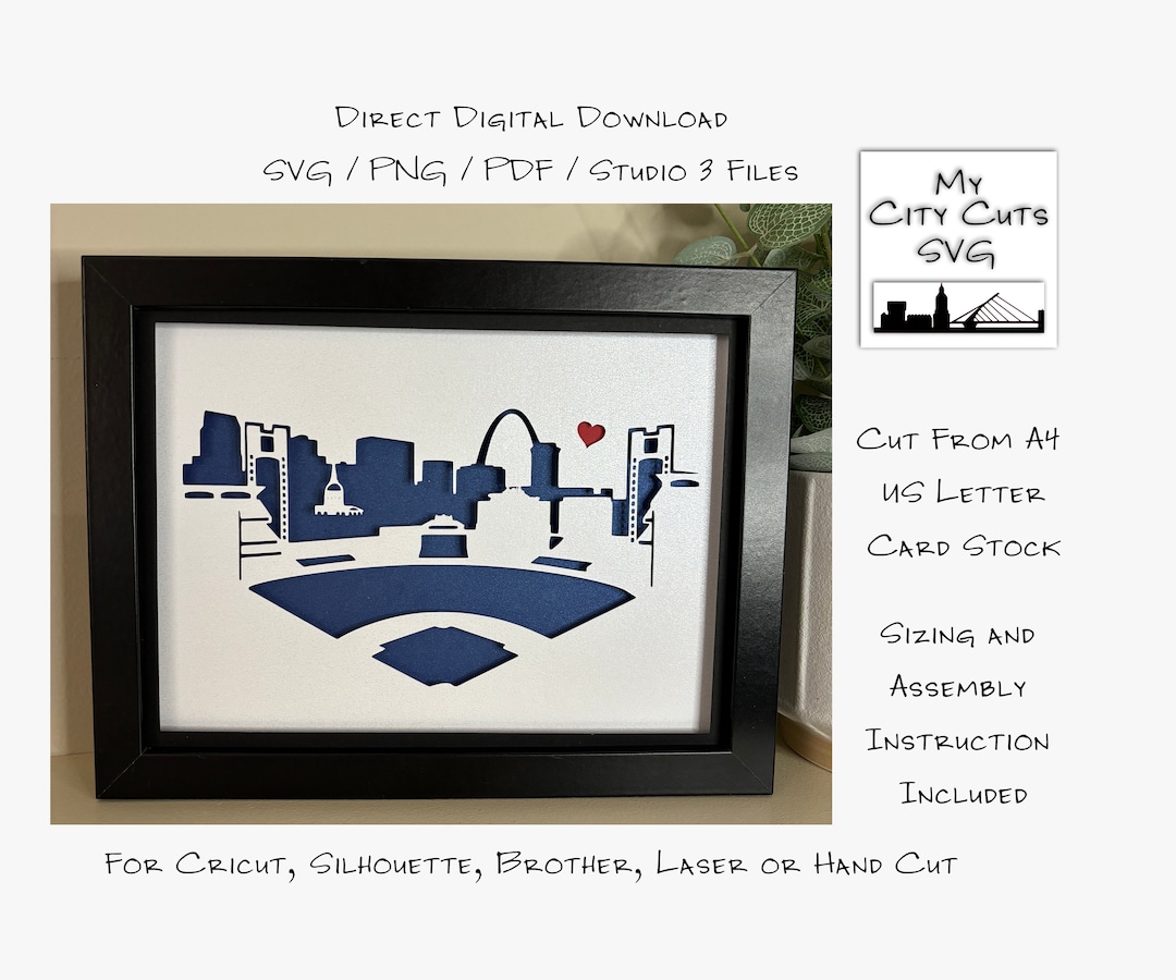 Busch Stadium Paper Cut Lightbox SVG, St Louis Baseball (digital ...
