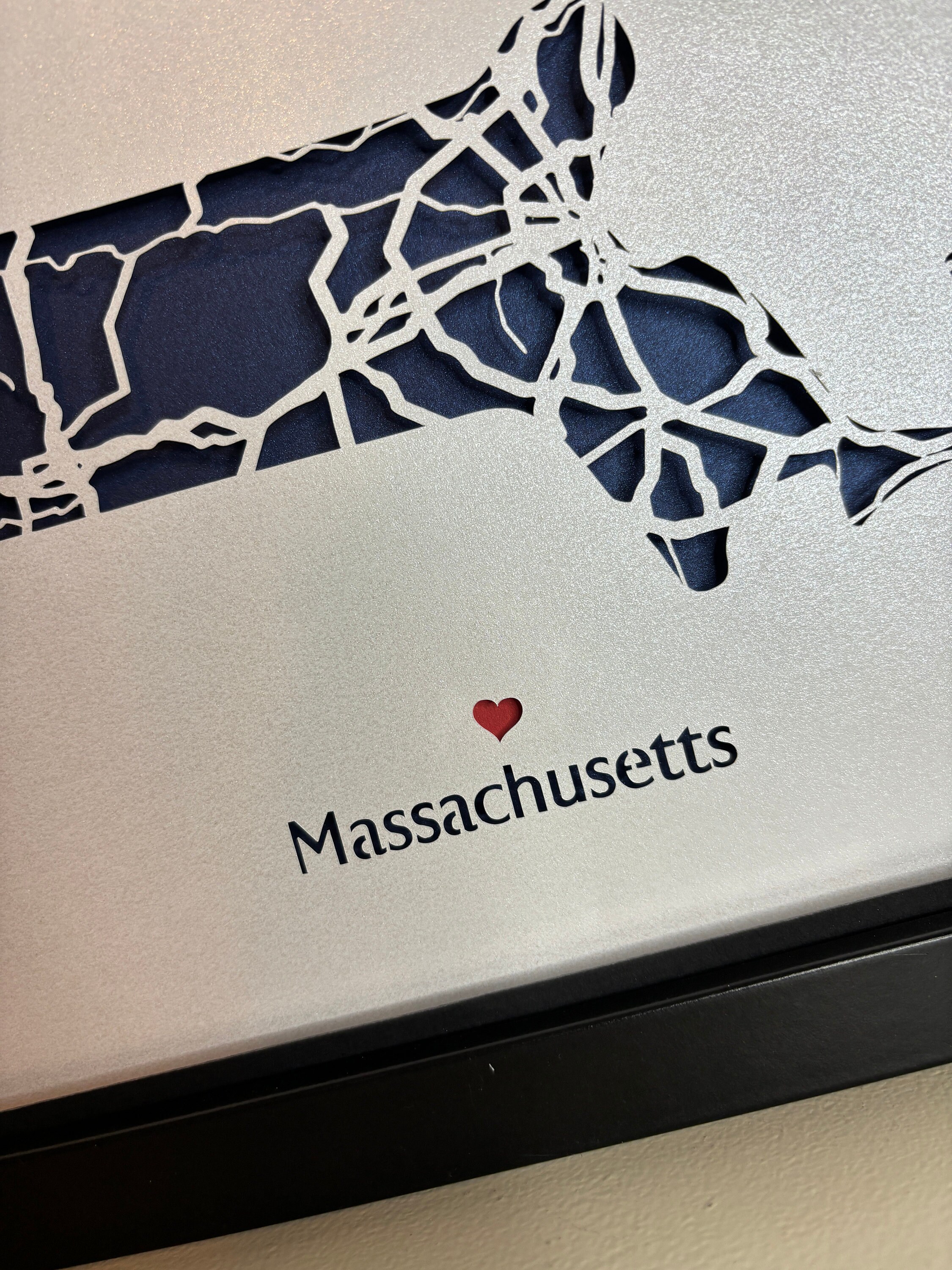 Massachusetts State Map Shadow Box SVG Cut Files for Cricut - Etsy