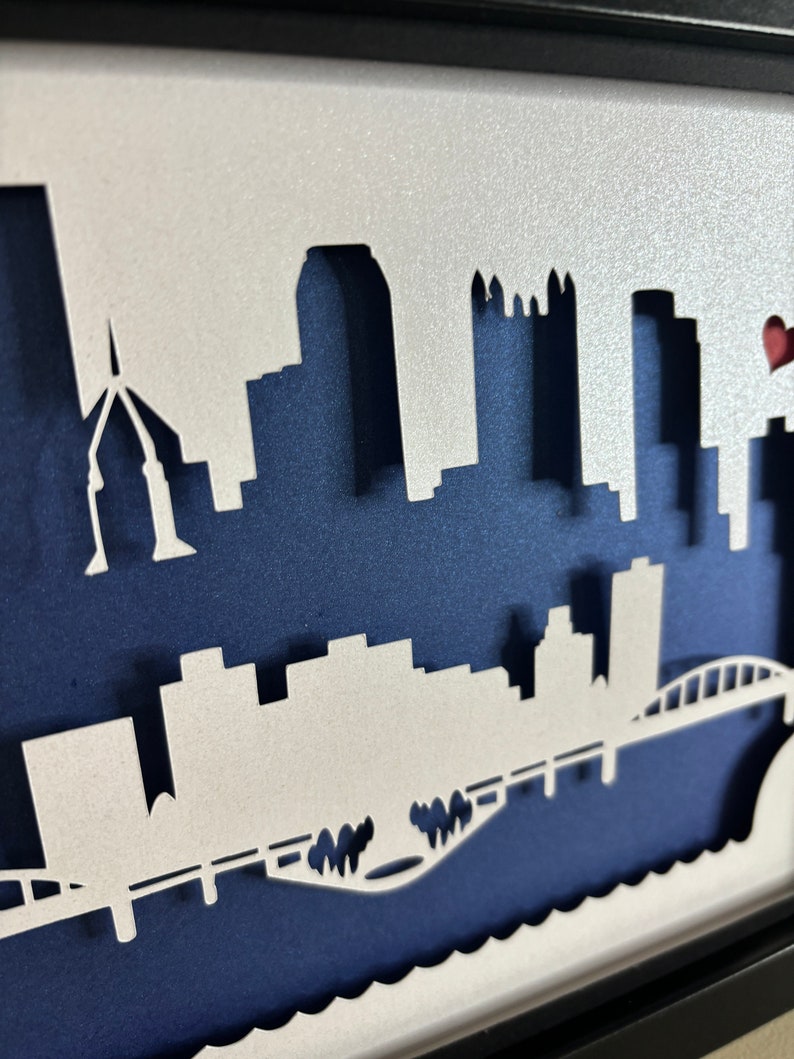 Pittsburgh Skyline Shadow Box SVG, 3D Layered Paper Cut (digital ...