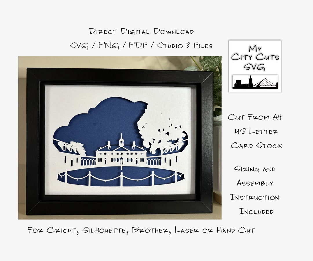 Paper Cut Shadow Box 3D Lightbox SVG PNG Mount Vernon Fairfax County ...