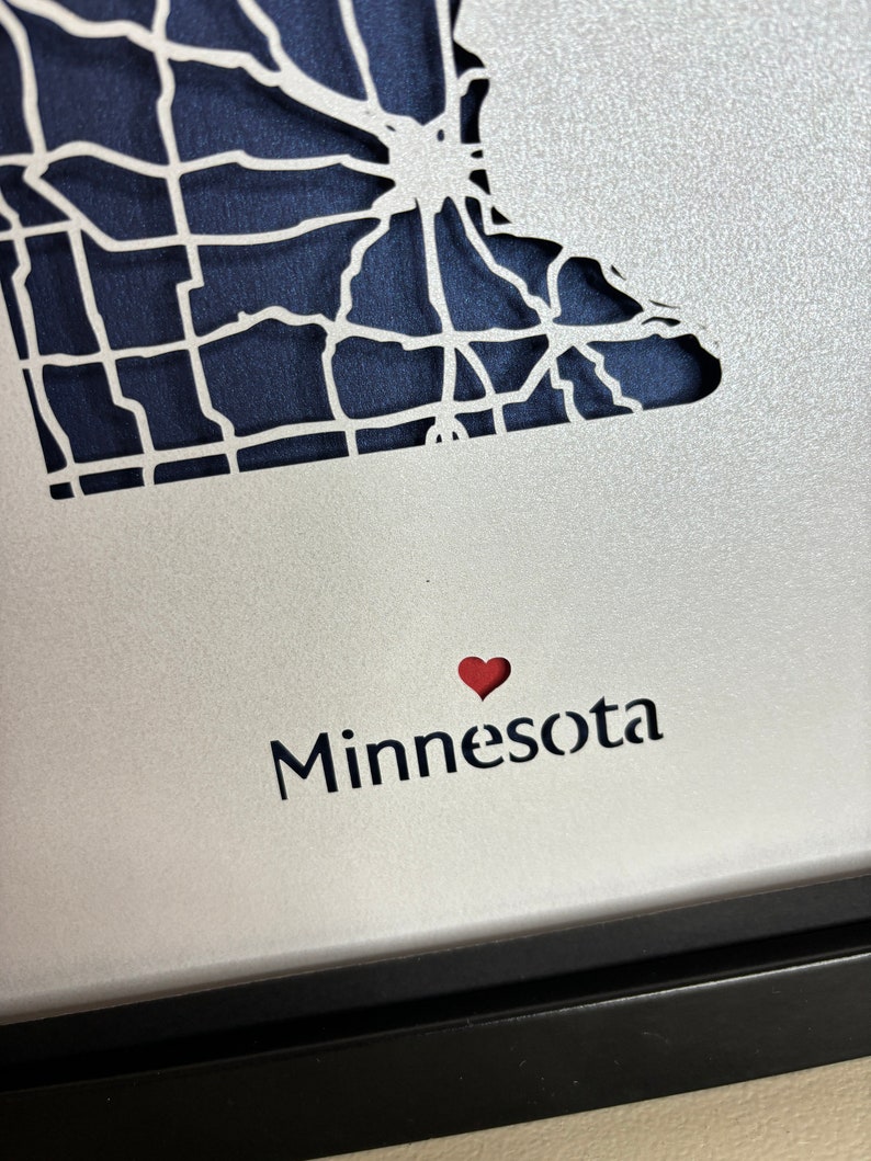 Minnesota State Map Paper Cut Shadow Box SVG (digital Download) - Etsy