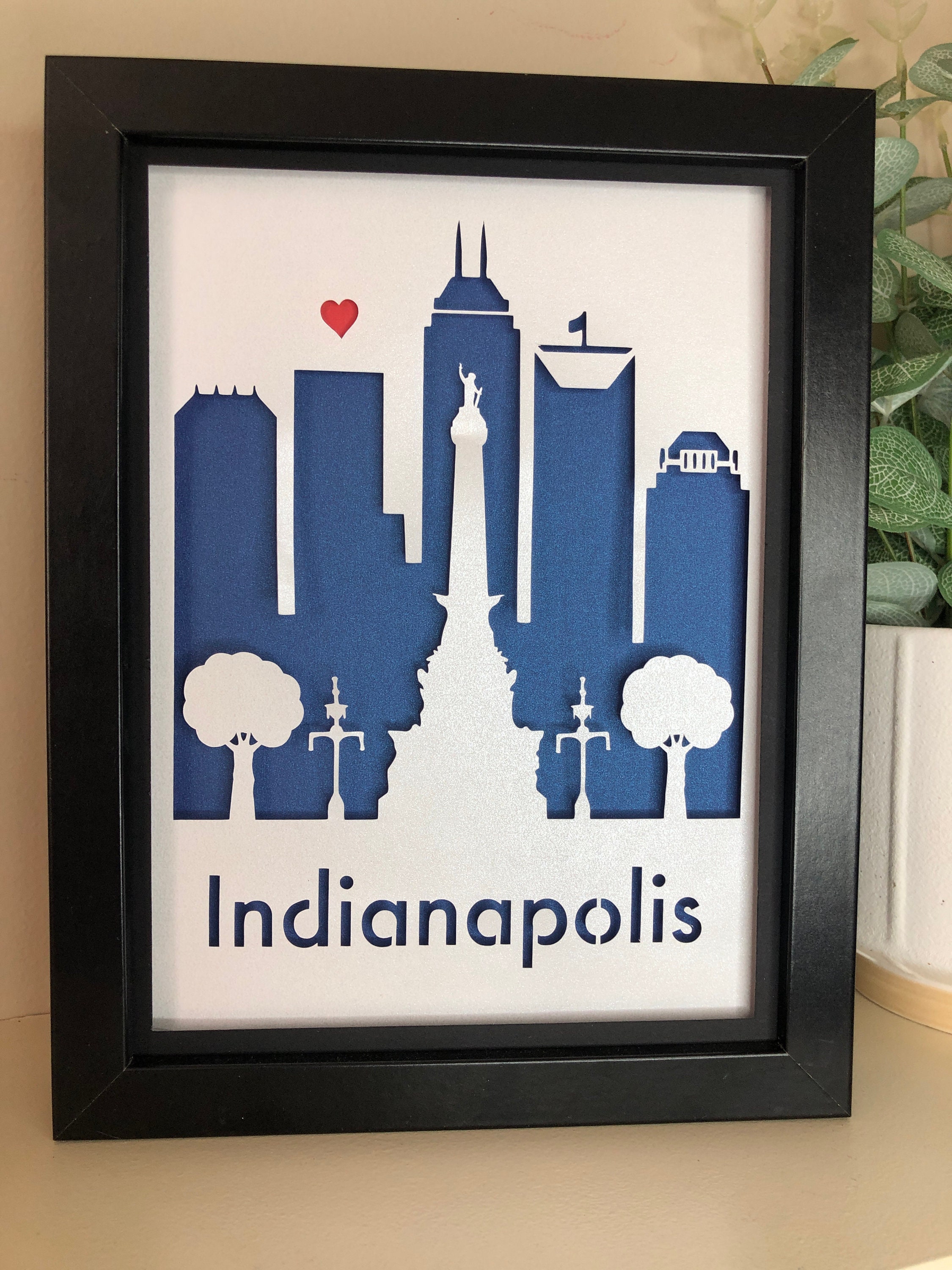 Indianapolis City Skyline Shadow Box SVG Cut Files for Cricut - Etsy