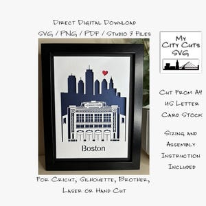 Paper Cut Shadow Box 3D Lightbox SVG PNG Fenway Park Baseball Stadium ...