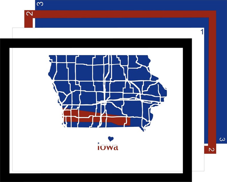 Iowa State Map Shadow Box SVG, 3D Paper Cut Lightbox (digital Download ...