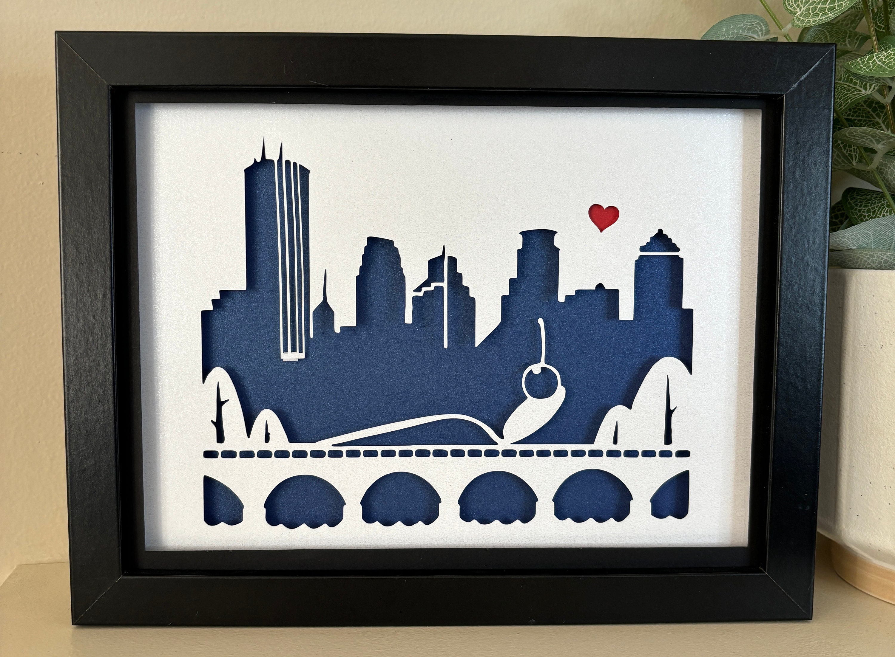 Paper Cut Shadow Box 3D Lightbox SVG PNG Minneapolis Minnesota City ...