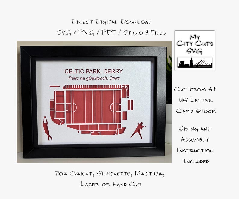 Celtic Park Derry Shadow Box SVG, 3D Lightbox (digital Download) - Etsy