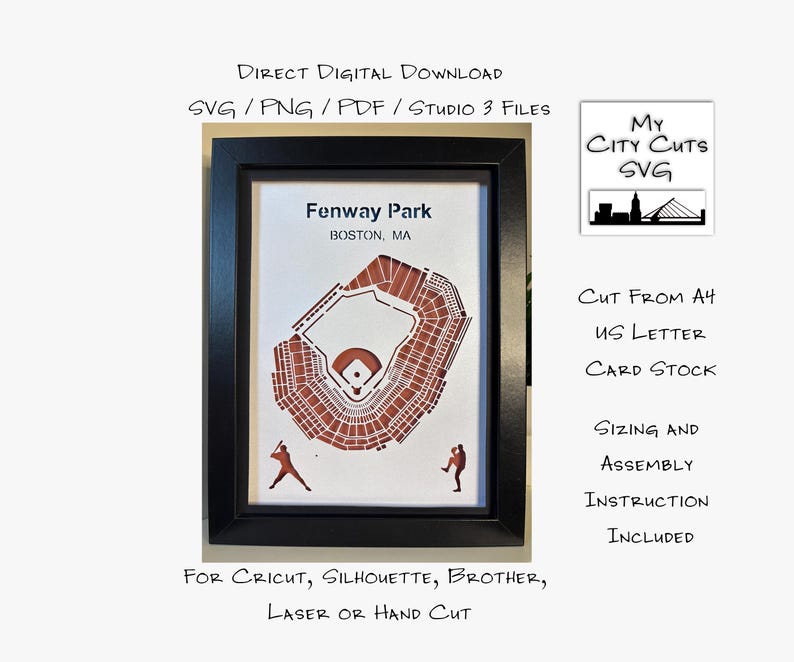 Fenway Park 3D Shadow Box SVG, Paper Cut Lightbox (digital Download) - Etsy