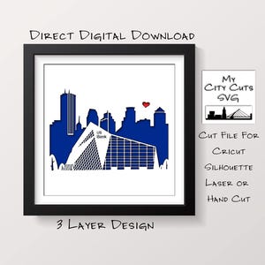 U.S. Bank Football Stadium Minneapolis Minnesota Shadow Box SVG Cut ...