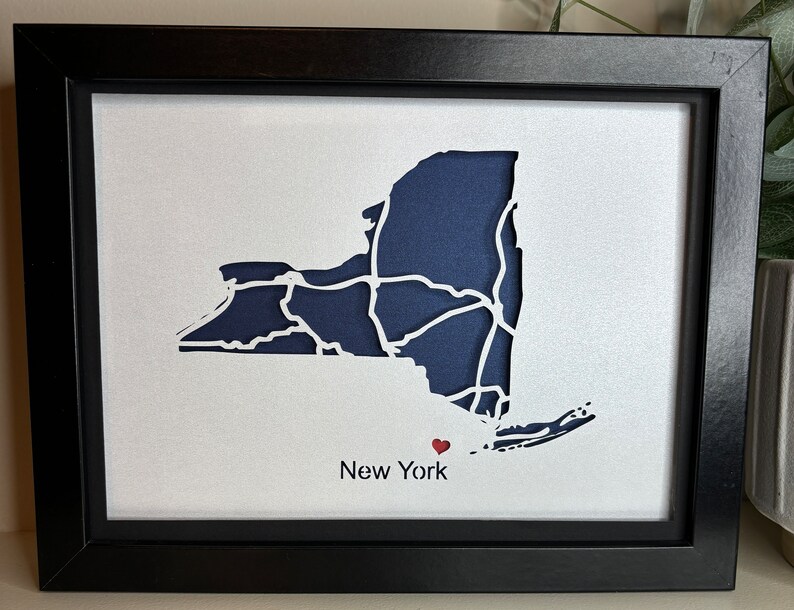 New York State Map Shadow Box SVG Cut Files for Cricut, Brother, Laser ...