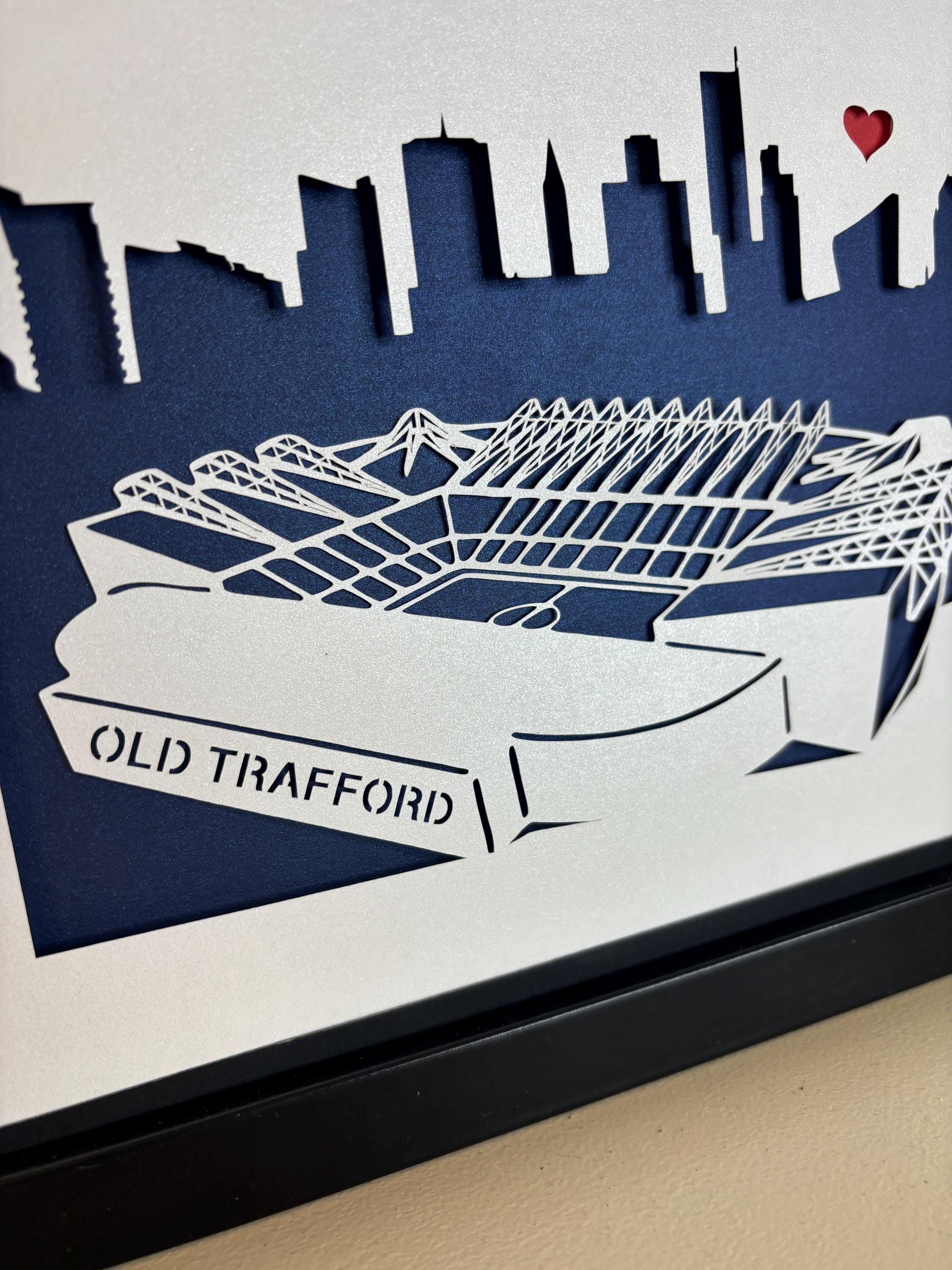 Paper Cut Shadow Box 3D Lightbox SVG PNG Paper Cut Old Trafford Soccer ...