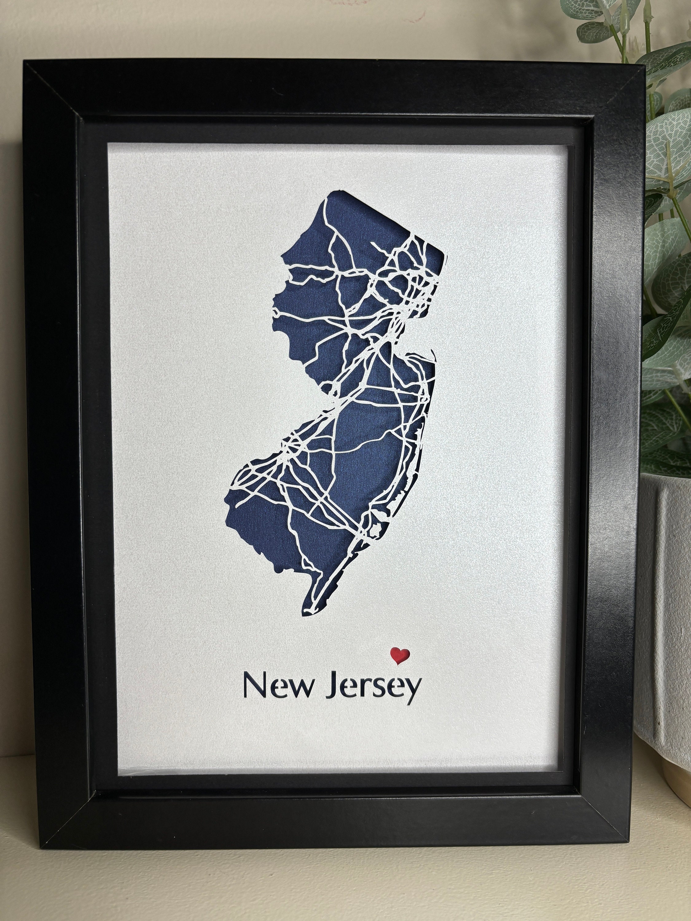 New Jersey State Map Shadow Box SVG Cut Files for Cricut - Etsy