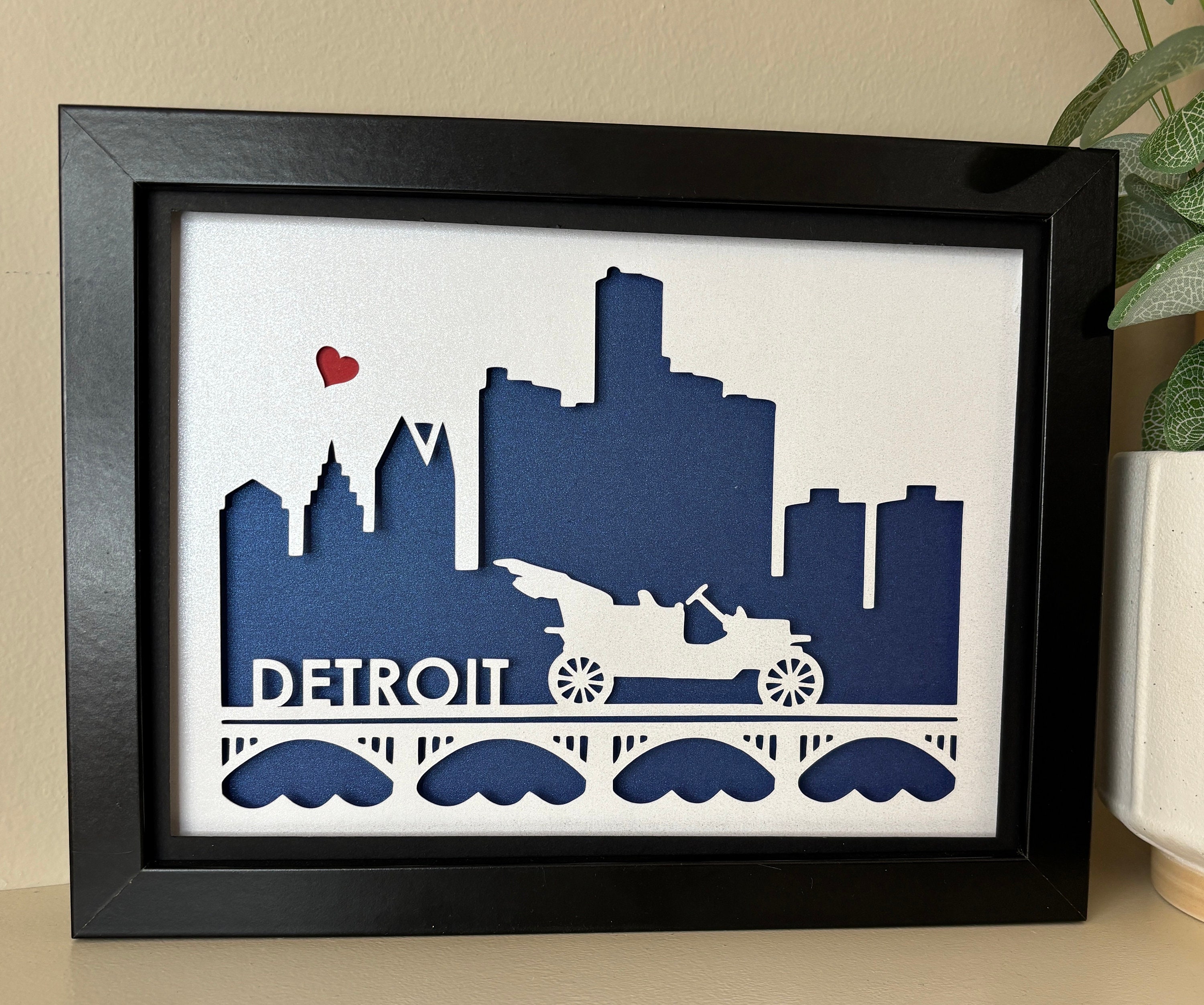 Detroit Skyline Shadow Box SVG, 3D Layered Paper Cut File (digital ...