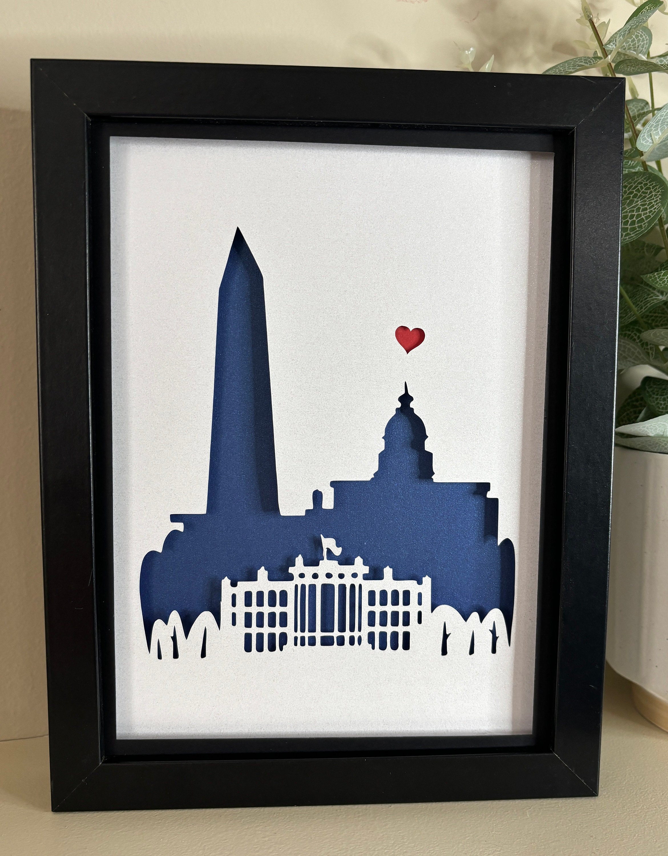 Washington D.C. City Skyline Shadow Box SVG Cut Files for - Etsy