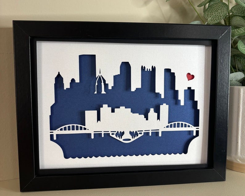 Pittsburgh Skyline Shadow Box SVG, 3D Layered Paper Cut (digital ...